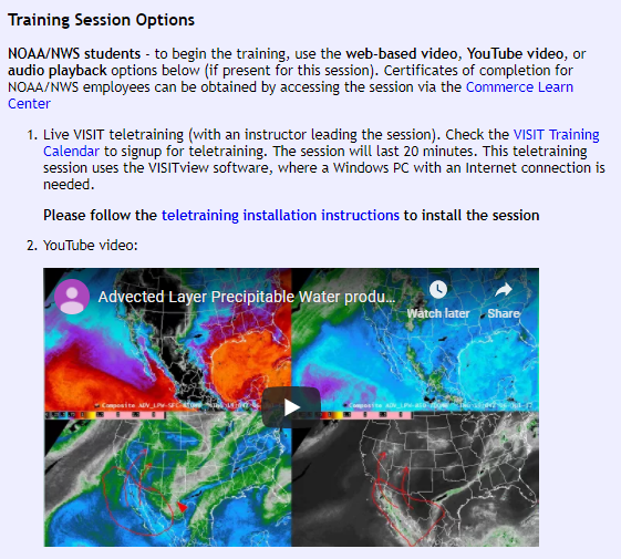 Finding Training Resources in Meteorology and Hydrology | ETRP Moodle Site